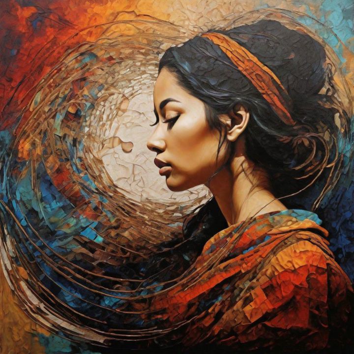 Mystic Gaze: Abstract Portrait - Painted Dreams - Digital Art, People ...