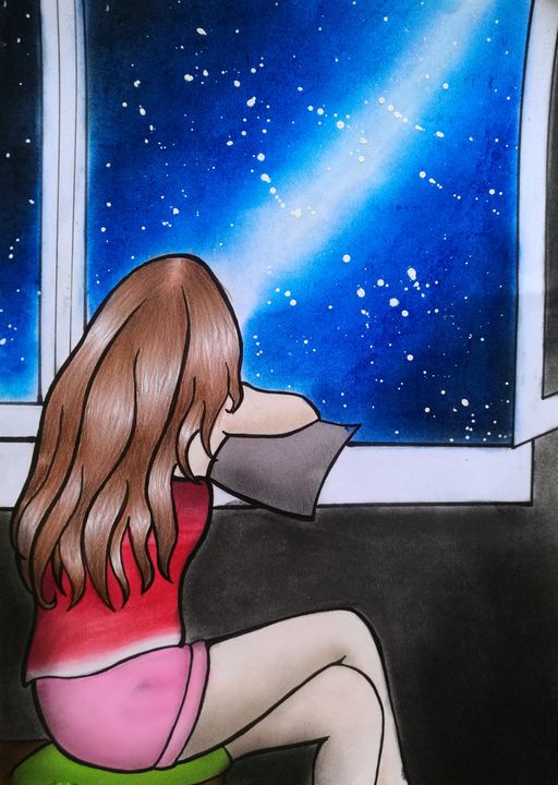 Dreamy Girl - HyntiaDraw - Drawings & Illustration, People & Figures ...