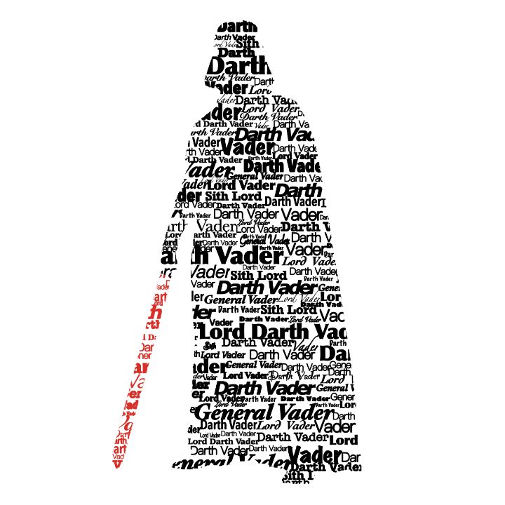 Word Silhouette Darth Vader 3 - Yuki Ly - Digital Art & AI ...