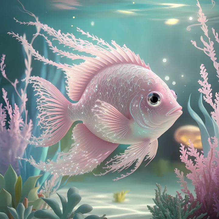 Pastel 3D Fish with Filigree Pattern - Fouad Art - Digital Art & AI ...