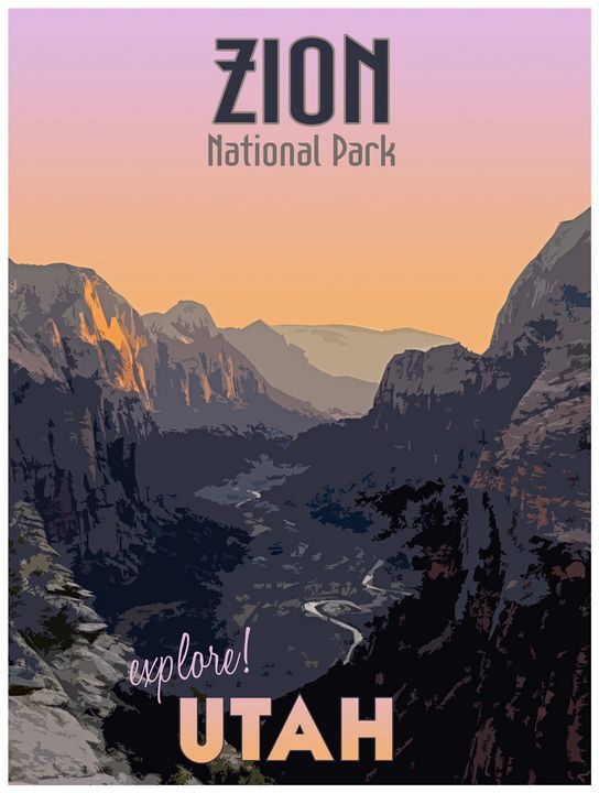 Zion National Park Poster - Tyler Reynolds Photography - Digital Art ...