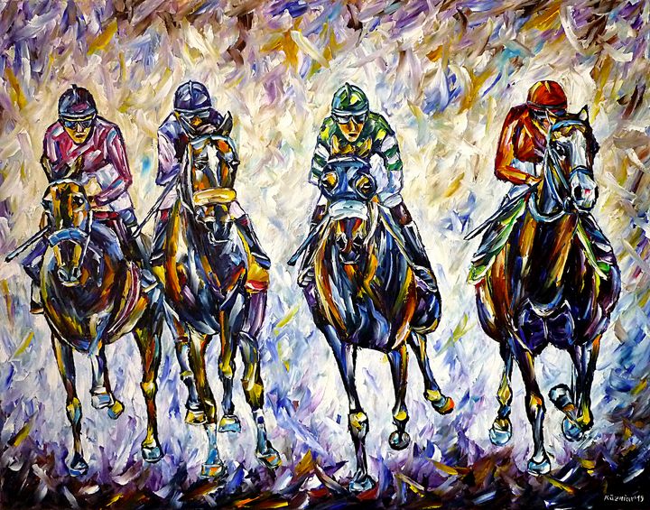 Horse Race - Mirek Kuzniar - Paintings & Prints, Sports & Hobbies ...