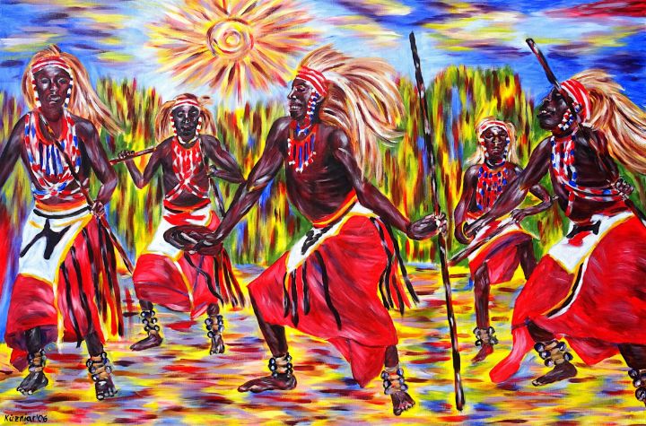 The Watusi War Dance - Mirek Kuzniar - Paintings & Prints, Places ...