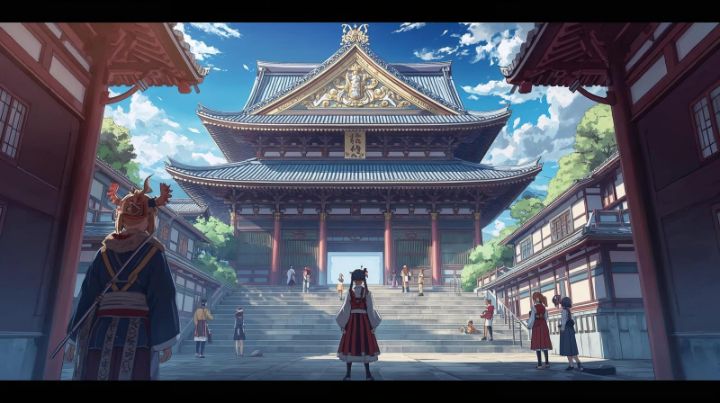 The Grand Temple - Japonese scenery anime art - Digital Art & AI ...