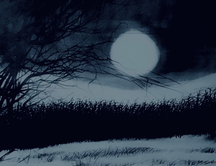 Blue moon - Vlasic - Drawings & Illustration, Landscapes & Nature ...