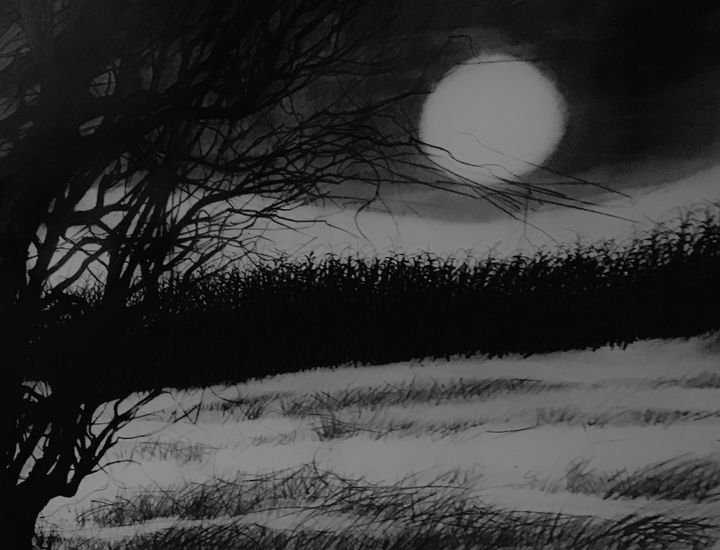 Cornfield moon - Vlasic - Drawings & Illustration, Landscapes & Nature ...