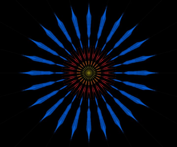 Blue Flower - Spectrum Art - Digital Art & AI, Abstract, Geometric - ArtPal