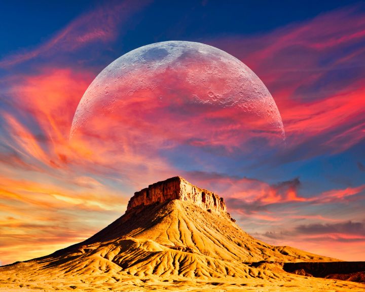 Desert Landscape with Moon - James Yoke - Photography, Landscapes ...