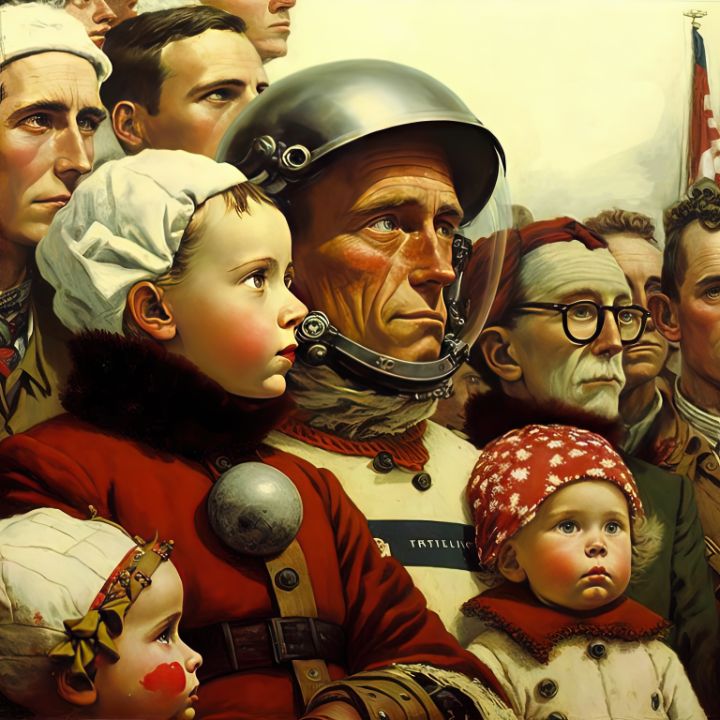 Martian Settlers at a Parade - Argo City Artworks - Digital Art ...