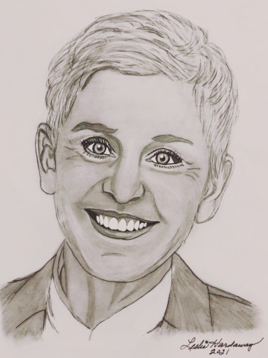 Ellen Degeneres - Art By Leslie - Drawings & Illustration, People ...