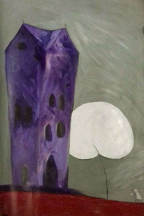 tree and church - sky studio - Paintings & Prints, Landscapes & Nature ...