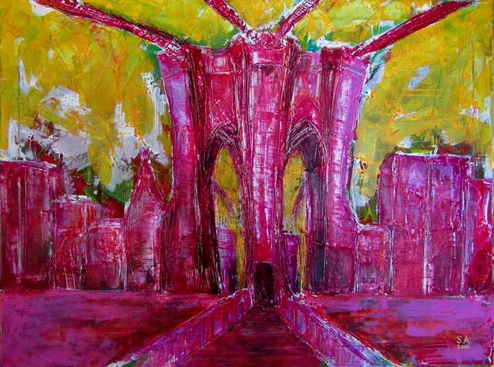 Abstract Brooklyn Bridge 2 - Seda Akkum - Paintings & Prints, Abstract ...