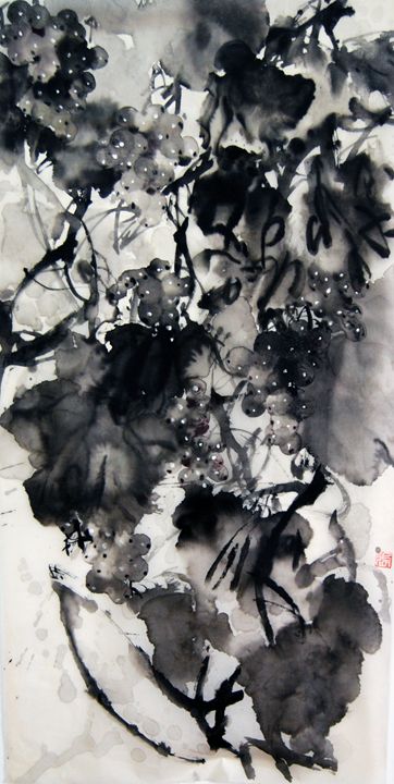 grape - Suhui Chinese paiting - Paintings & Prints, Flowers, Plants ...