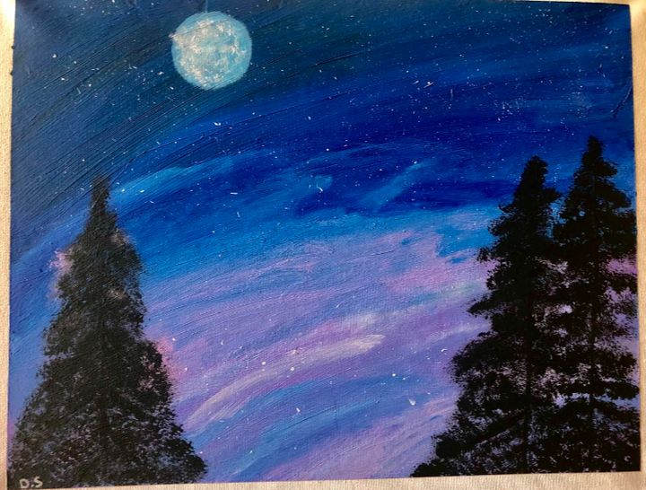 Night sky - Art By Darcy - Paintings & Prints, Landscapes & Nature ...