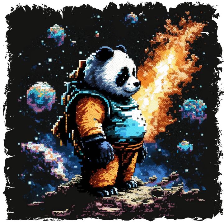 Pixelart in Panda Galaxy - Magnolion - Digital Art, Animals, Birds ...