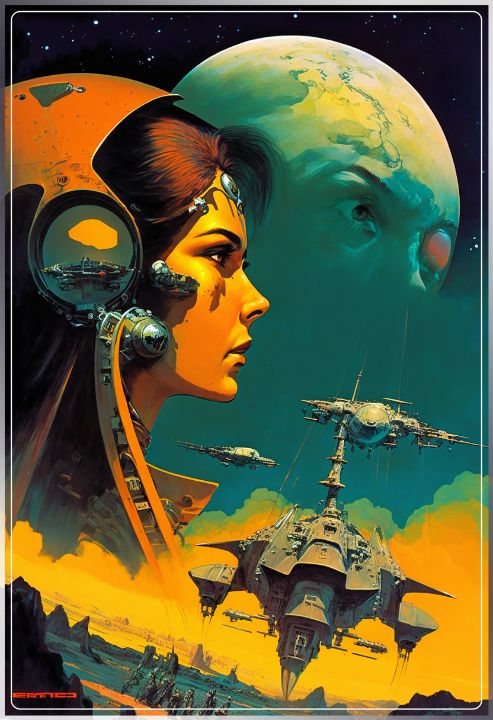 Retro sci-fi poster - Magnolion - Digital Art & AI, Fantasy & Mythology ...