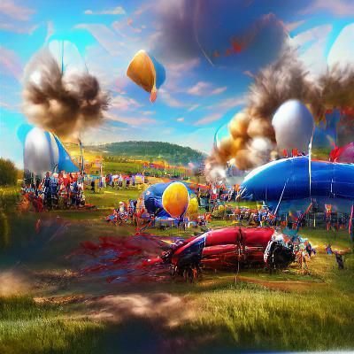 Balloon Massacre - Burrn - Paintings & Prints, Abstract, Other Abstract ...