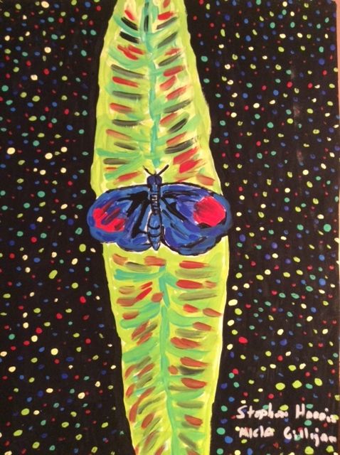 ORIGINAL PAINTING Butterfly on Leaf - Stephen Harris - Paintings ...