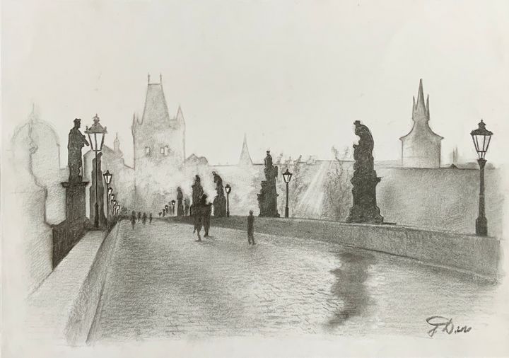 Charles Bridge Prague - Jana - Drawings & Illustration, Landscapes ...