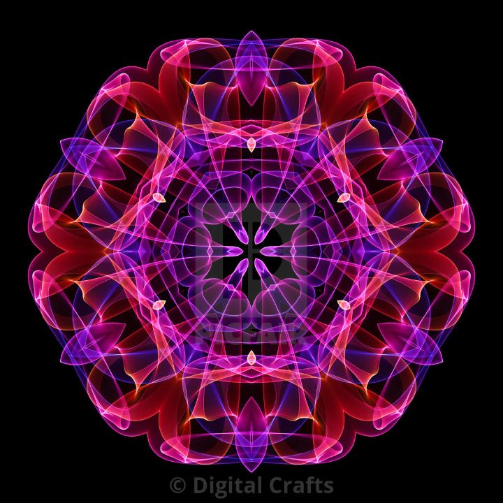 Red Purple Smoke Mandala - Digital Crafts - Digital Art, Abstract ...