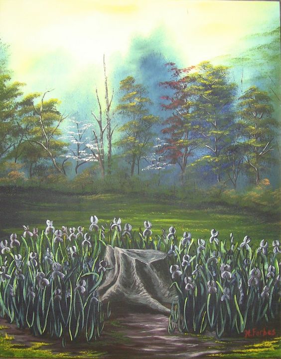 Purple Iris - Country Life by Heath Forbes - Paintings & Prints ...