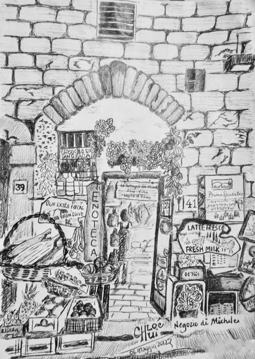 Enoteca in Florence, Italy - ChloARTe - Drawings & Illustration, Places ...