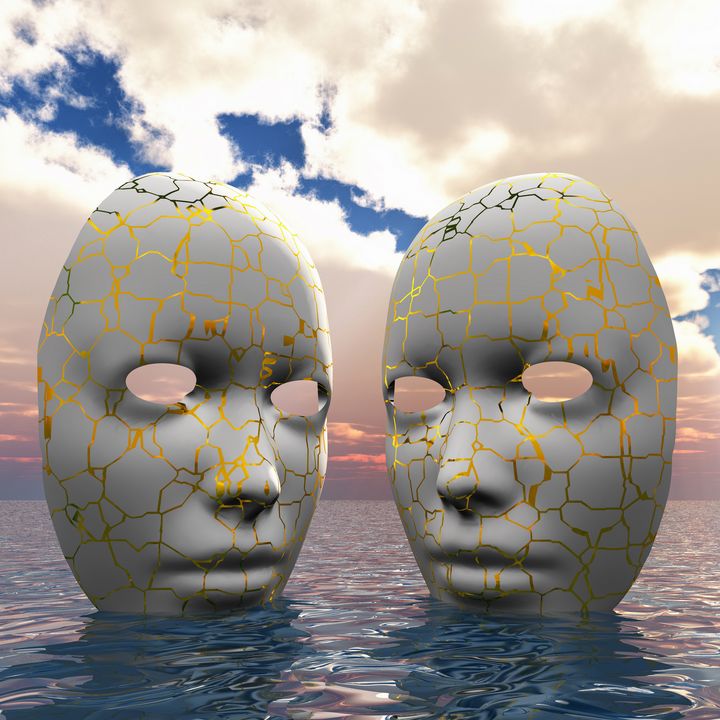 Giant masks on water surface - rolffimages - Digital Art & AI, Religion ...