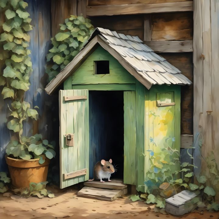 A Mouse In The Outhouse - Paw's Arts - Digital Art & AI, Buildings ...