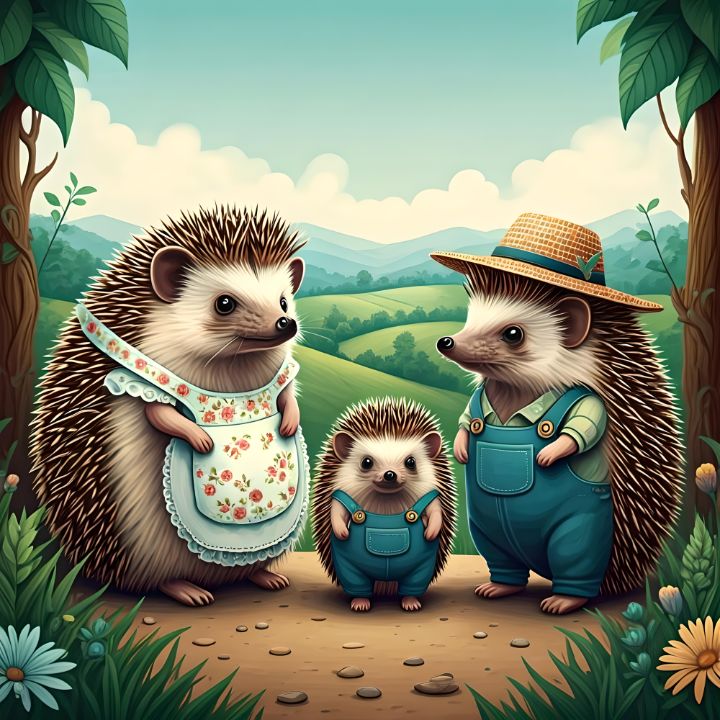Country Hedgehogs - Paw's Arts - Digital Art & AI, Animals, Birds ...