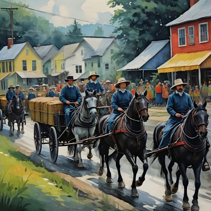 Amish Parade - Paw's Arts - Digital Art & AI, People & Figures, Family ...