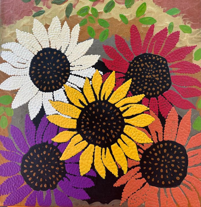 Sunflowers of Many Colors - Wanda’s Art Works - Paintings & Prints ...