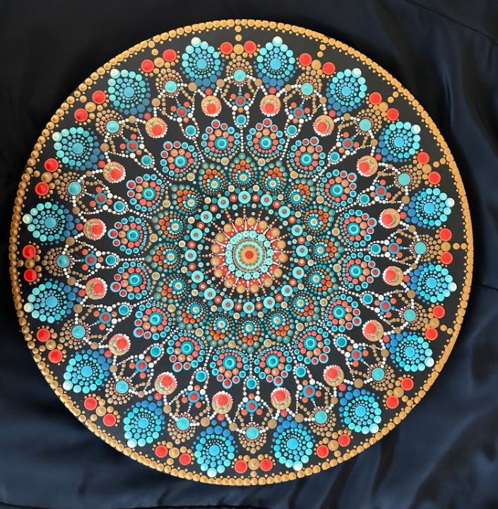 Mandala on black - Wanda’s Art Works - Paintings & Prints, Fantasy ...