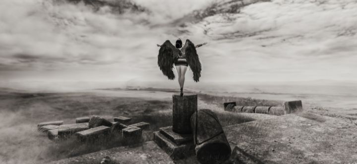 Pedestal Angel - Mantra Seeds - Paintings & Prints, Fantasy & Mythology ...