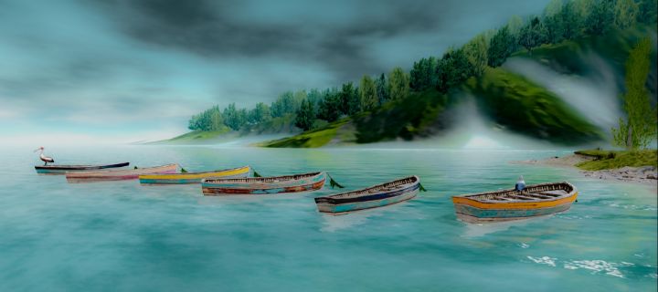 One with nature - Mantra Seeds - Paintings & Prints, Landscapes ...