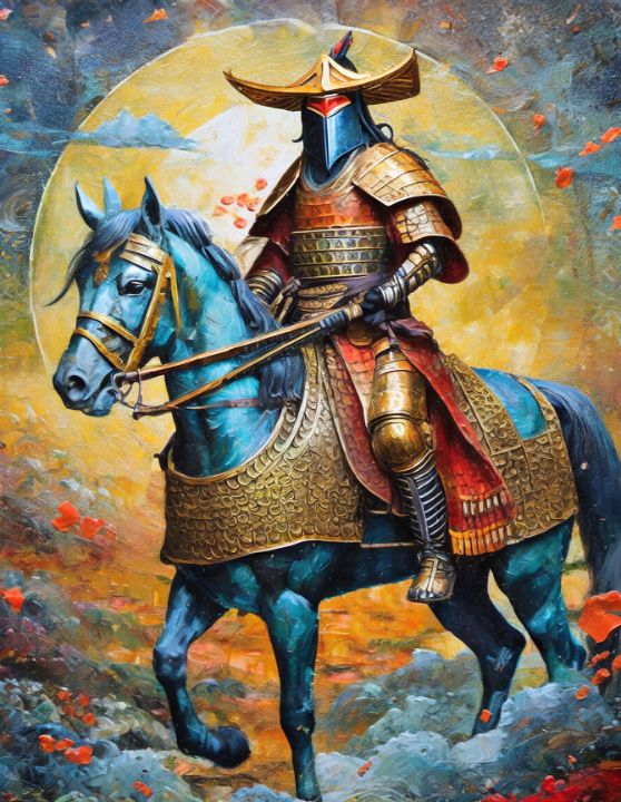 Samurai Moon - Mantra Seeds - Digital Art & AI, Ethnic, Cultural, & Tribal, Other Ethnic ...