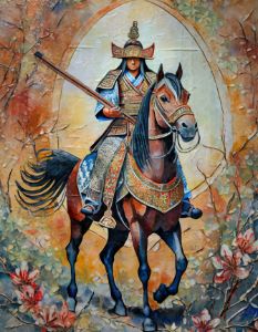 Samurai and Black horse - Mantra Seeds - Digital Art & AI, People ...