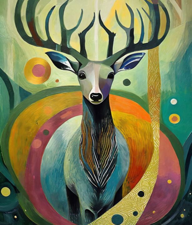 Oh Deer - Mantra Seeds - Digital Art & AI, Animals, Birds, & Fish, Deer ...