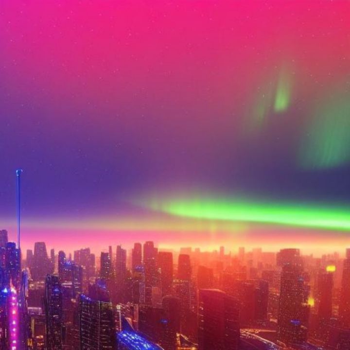 Pink Aurora City - Demmygr - Digital Art & AI, Landscapes & Nature ...