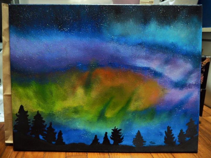 Aurora - Fantasiartelier - Paintings & Prints, Landscapes & Nature, Skyscapes, Night Sky - ArtPal