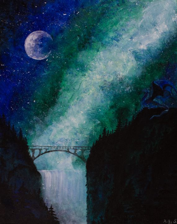 Galaxy Dragon Guardian - Holly Sternberg Paintings - Paintings & Prints ...