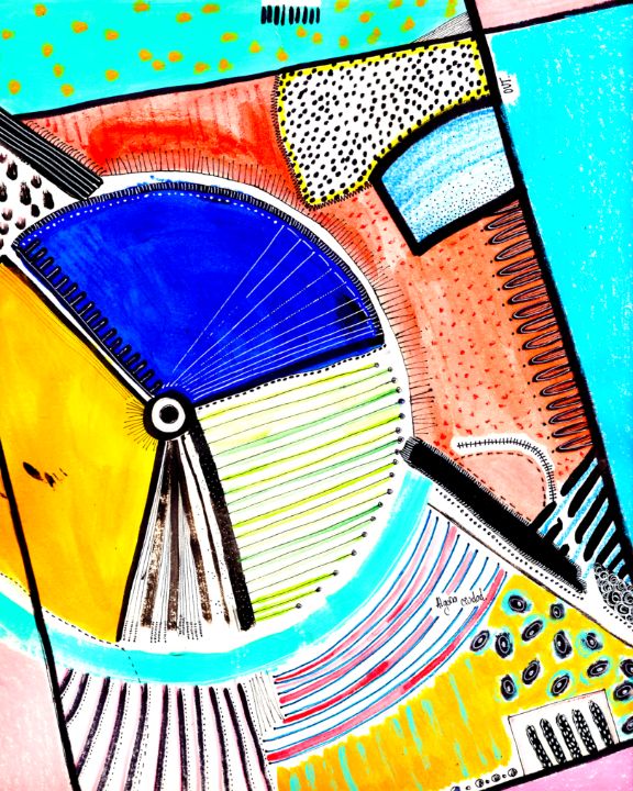 Abstract Wheel (mixed media) - Sandra Pettersson Stolk - Paintings ...