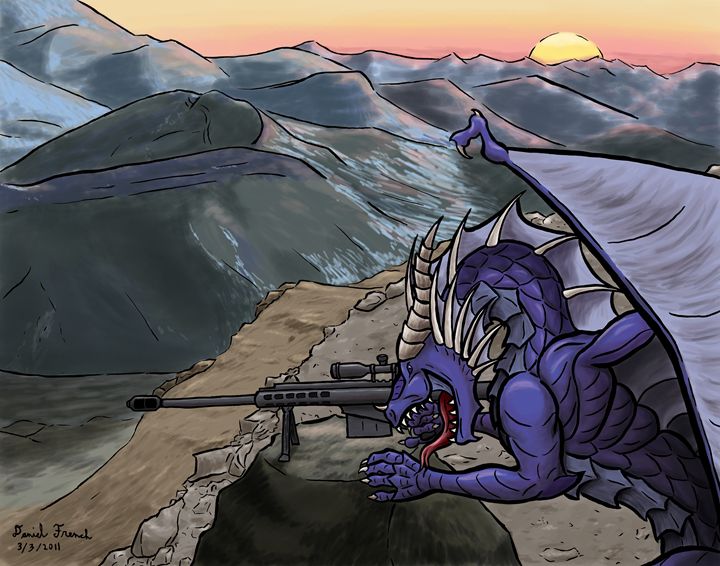 Sniper Dragon - Daniel French - Drawings & Illustration, Fantasy ...