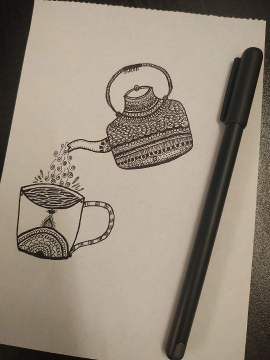 Tea time - Doctor's mandala - Drawings & Illustration, Food & Beverage ...