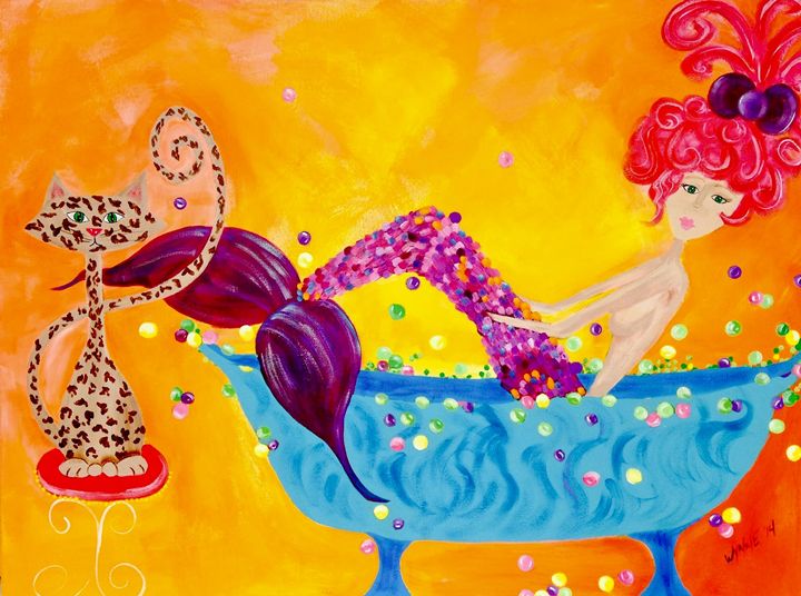 Splish Splash! - Martha Wynne Mermaid artist - Paintings & Prints ...