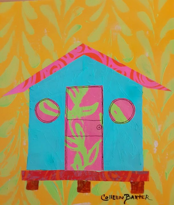 Funky Beach Hut 5 Colleen Baxter Artist Paintings Prints funky-beach-hut-5-colleen-baxter-artist-paintings-prints