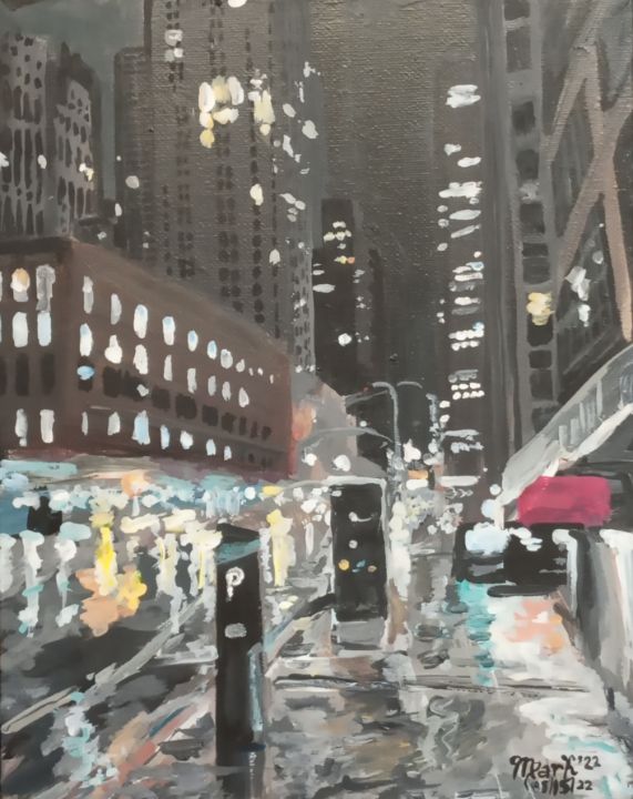 SOLD! Untitled(Nightscape/Cityscape) - Mark Paintings - Paintings ...