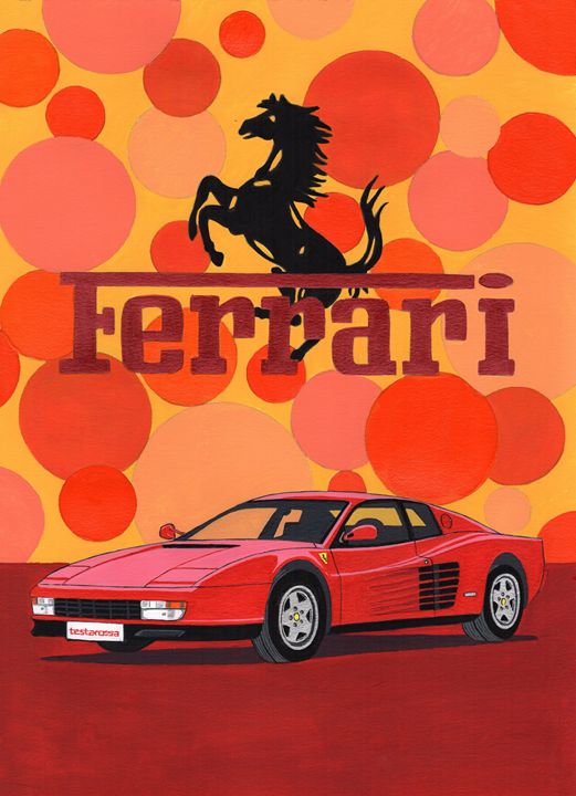 Ferrari Testarossa - Paul's Automobile Art ( Paul Cockram ) - Paintings ...