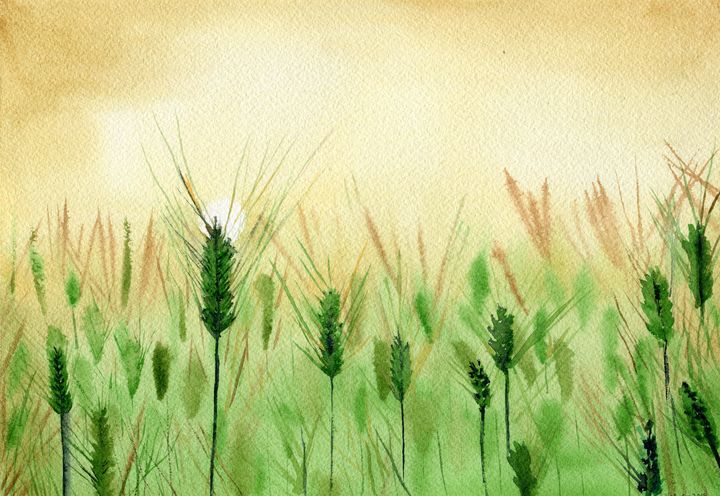 Barley... - Art Aroma by Mehak Mittal - Paintings & Prints, Landscapes ...