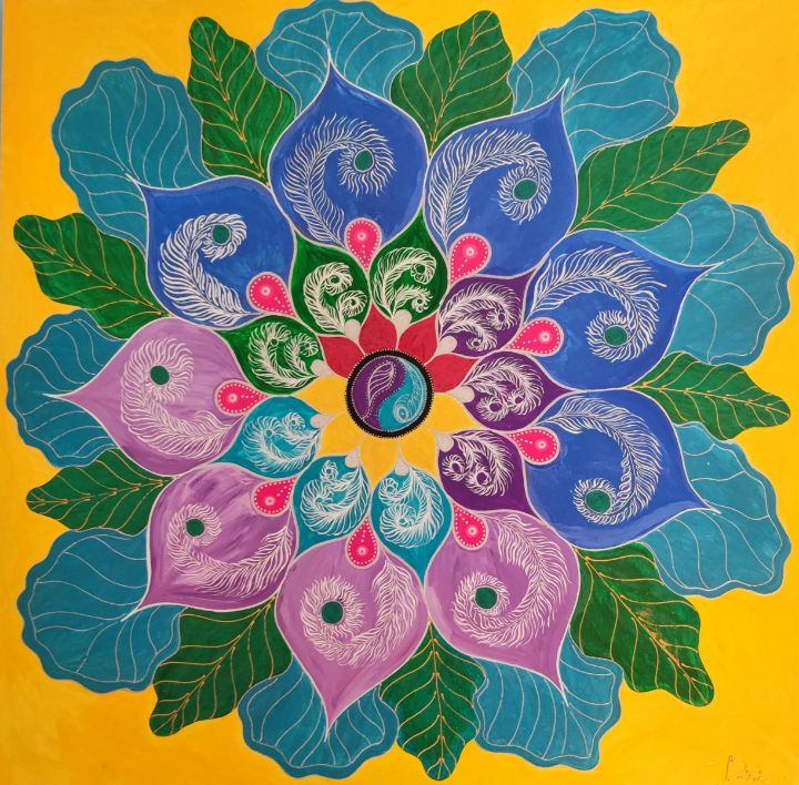 Feather Mandala - Divine Mandala Art - Paintings & Prints, Abstract ...