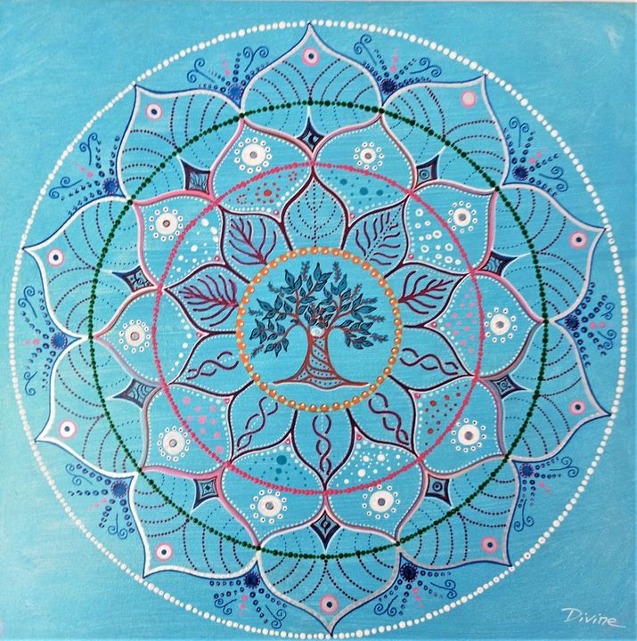 Mandala Tree of Life - Divine Mandala Art - Paintings & Prints ...